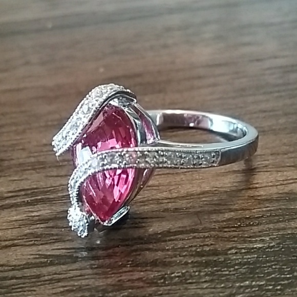 Jewelry | 4ct Natural Ruby With White Topaz Ring Silver 925 | Poshmark